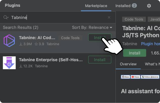 Install Tabnine for Android Studio | Tabnine AI code assistant